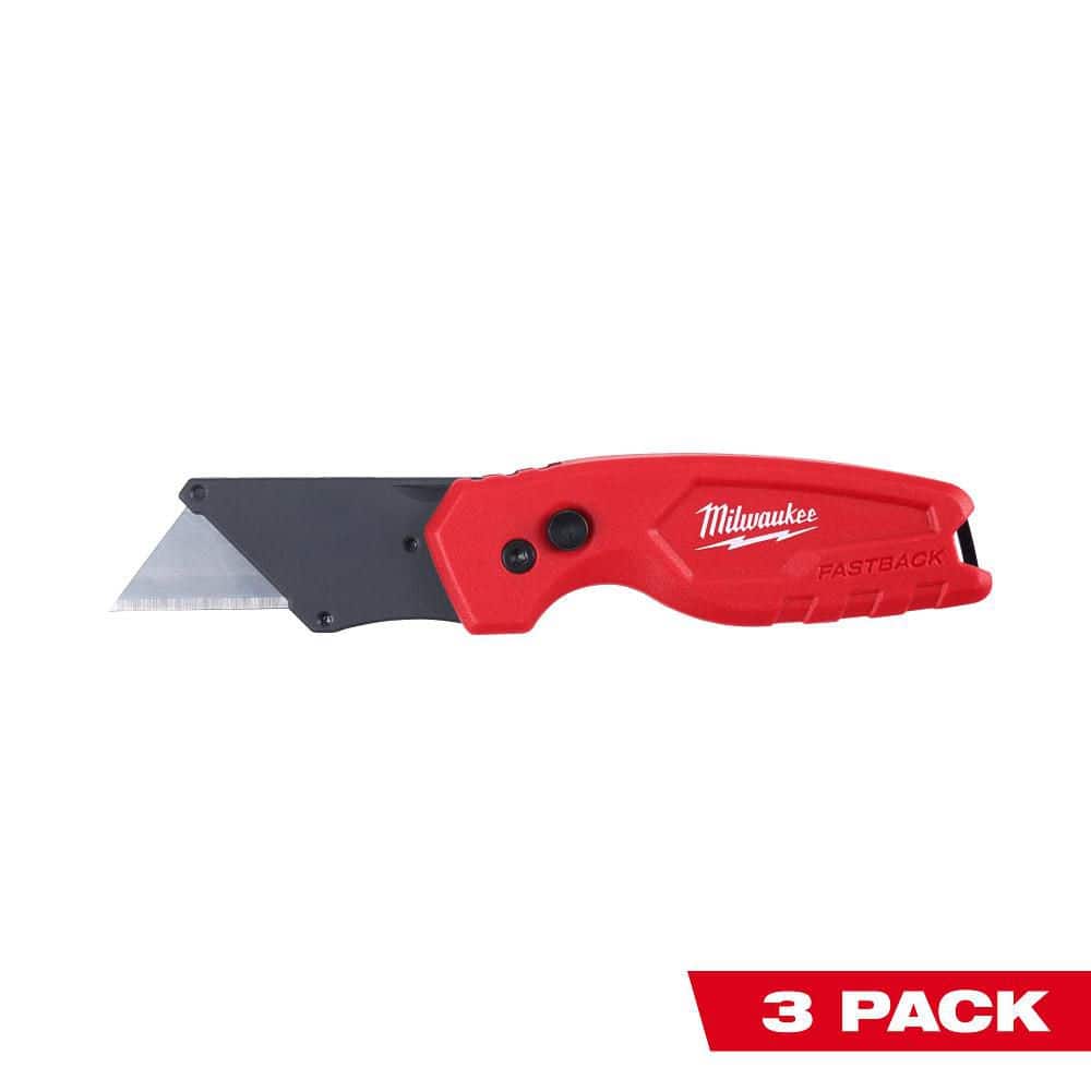 Milwaukee FASTBACK Compact Folding Utility Knife Set – 3‑Piece Yellow ...